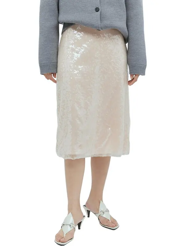 Gucci Sequin-embroidered Tulle Skirt - Pink