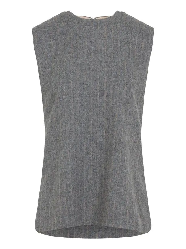 Carven Sleeveless Shift Top - Gray