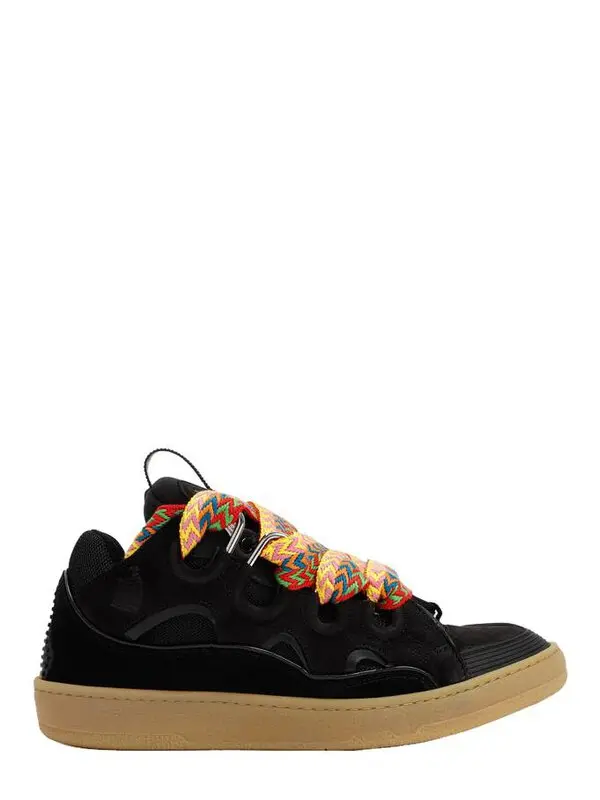 LANVIN Low-top Sneakers With Patterned Laces - Black
