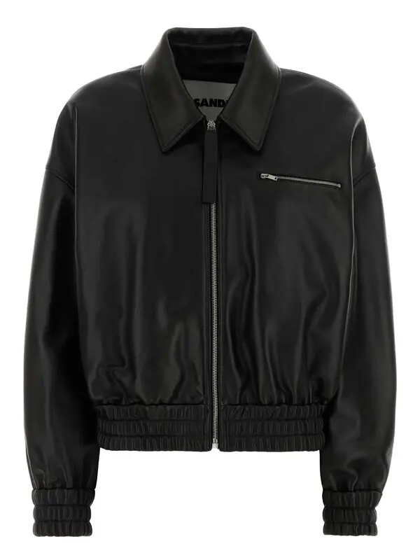 JIL SANDER Leather Jacket - Black