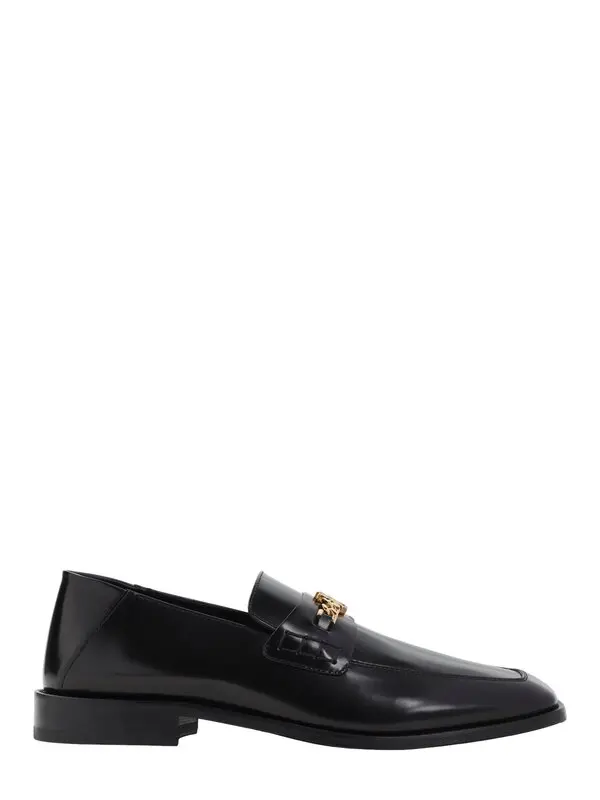Amiri Leather Ma Slip On Loafer With Gold-tone Chain Detail - Black