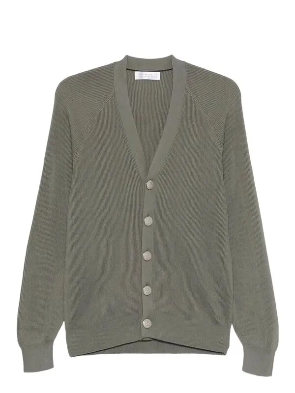 Brunello Cucinelli English Rib Knit Cardigan - Multicolor