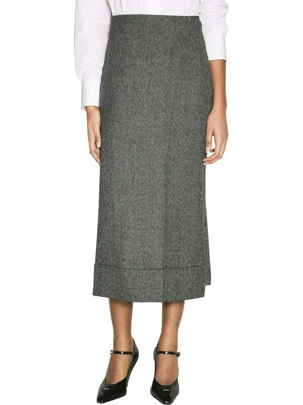 Prada Wool Maxi Skirt - Gray