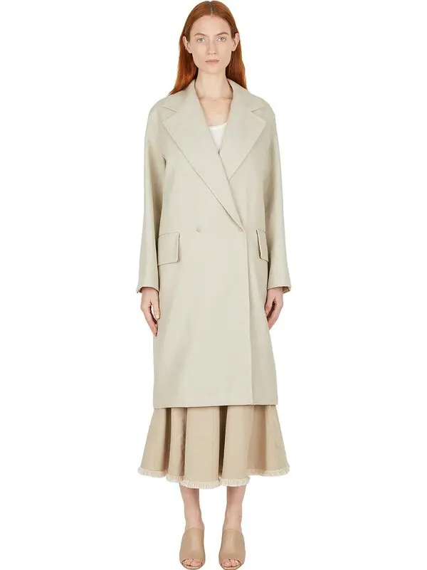 Max Mara Mescal Double-breasted Flax Linen Coat - Cream
