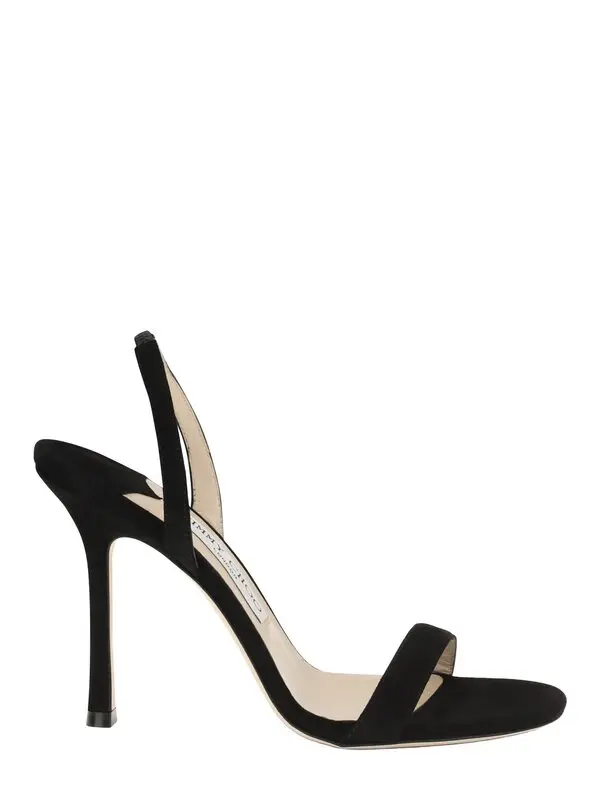 JIMMY CHOO Suede Stiletto Sandals - Black