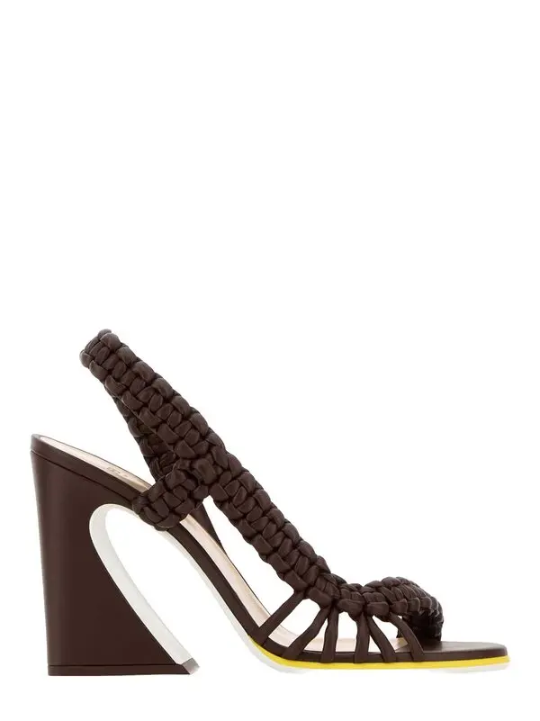Fendi Leather Arc Sandals - Brown