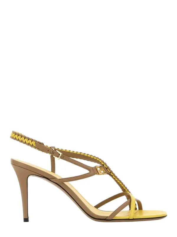 Fendi Two-tone Leather Stiletto Sandals - Multicolor