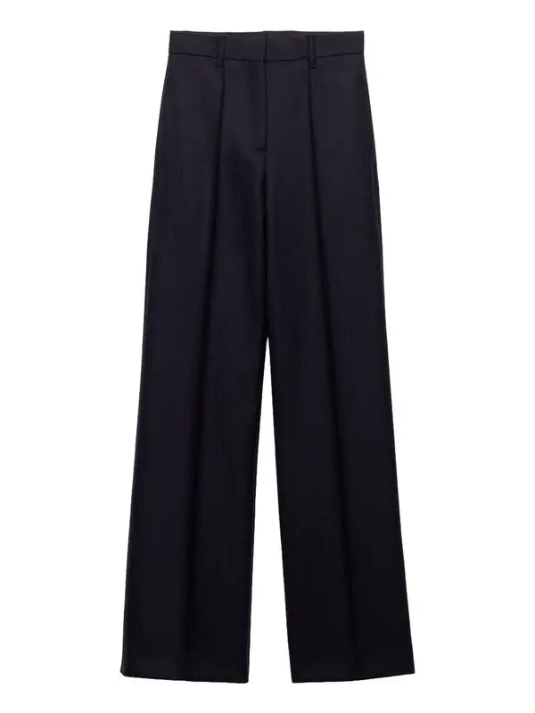 Prada Wide Leg Striped Trousers - Blue