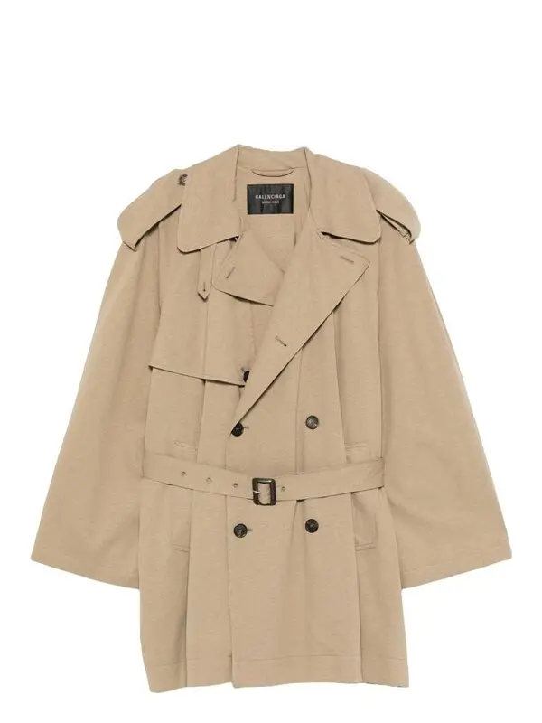 Balenciaga Double-breasted Trench Coat - Cream
