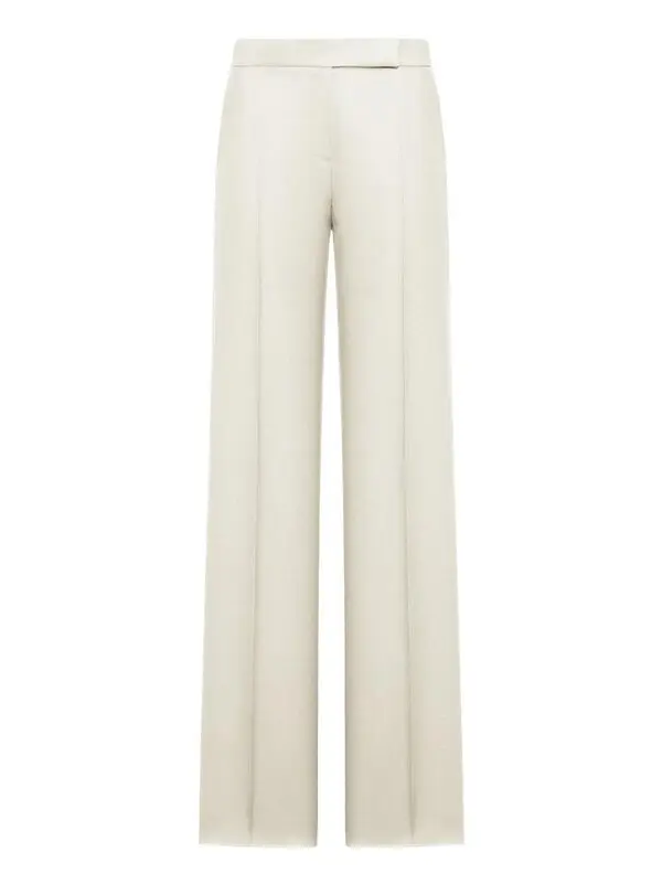 Max Mara Badesse Tailored Linen Trousers - Cream