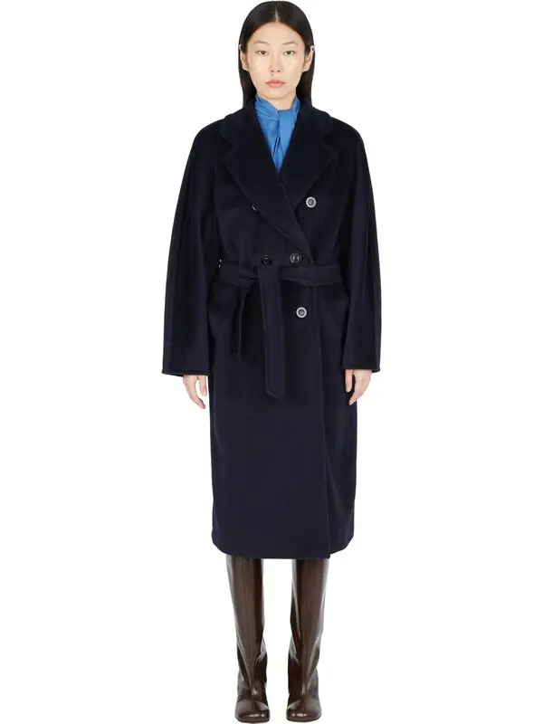 Max Mara Madame 101801 Icon Coat In Wool And Cashmere Blend - Blue