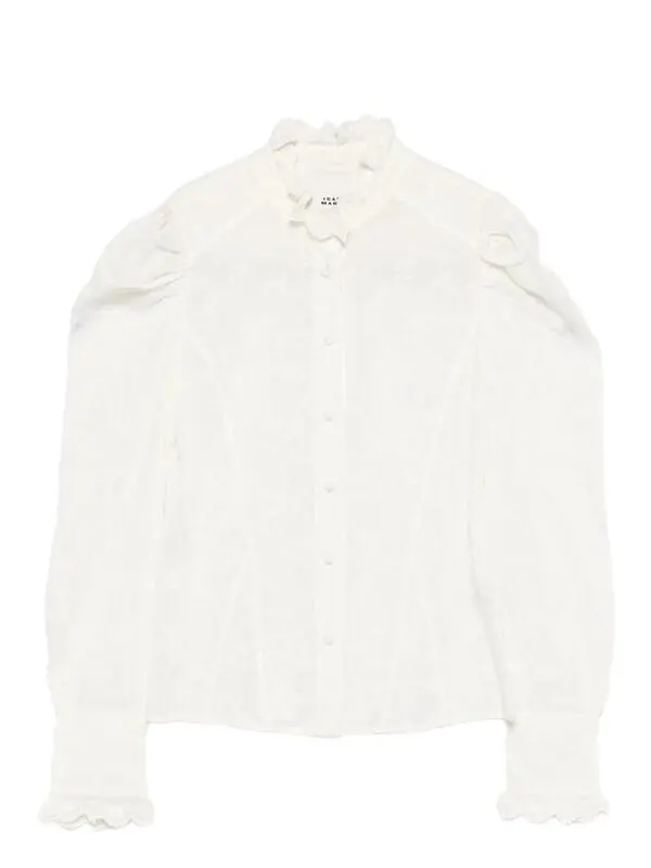 Isabel Marant Étoile Textured Ruffled Collar Shirt - White