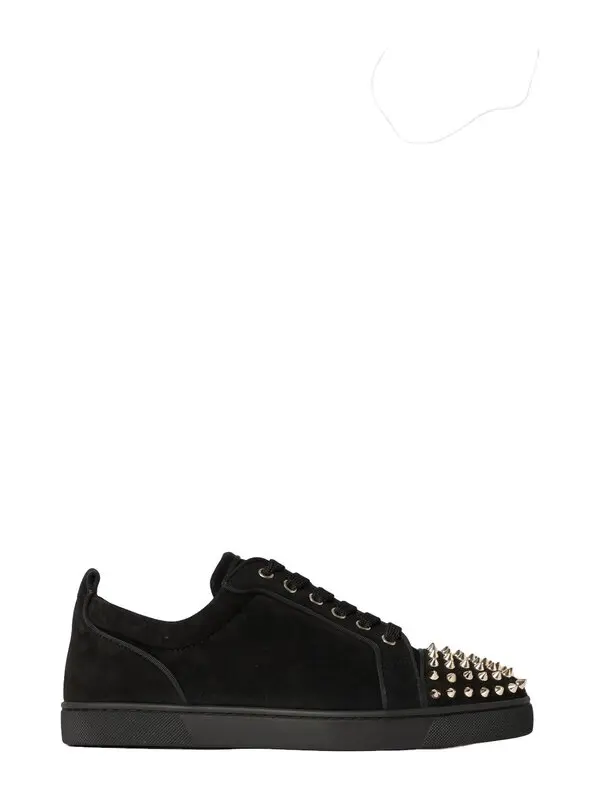 CHRISTIAN LOUBOUTIN Calf Leather Studded Sneakers - Black