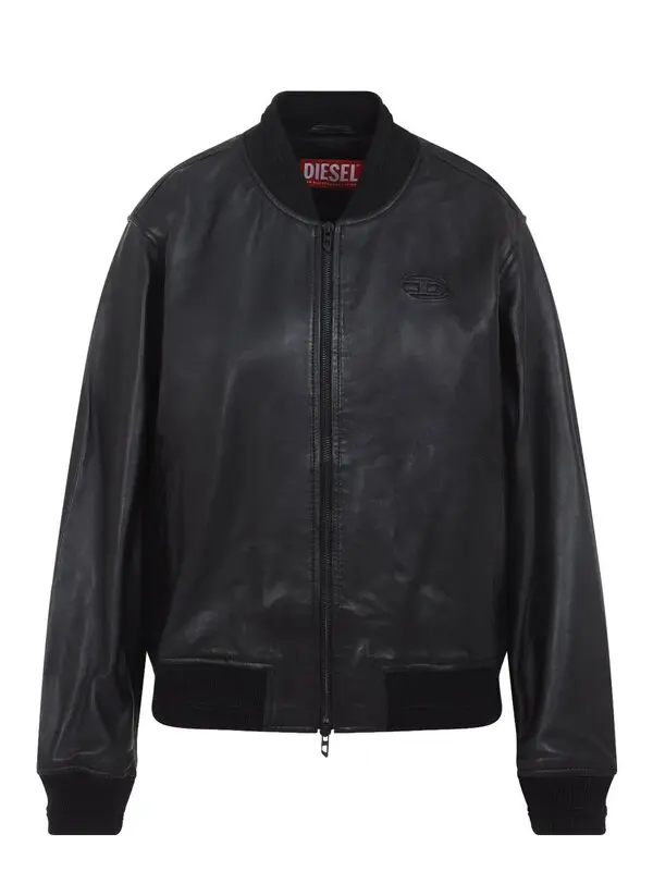 DIESEL® Lamb Skin Bomber Jacket - Black
