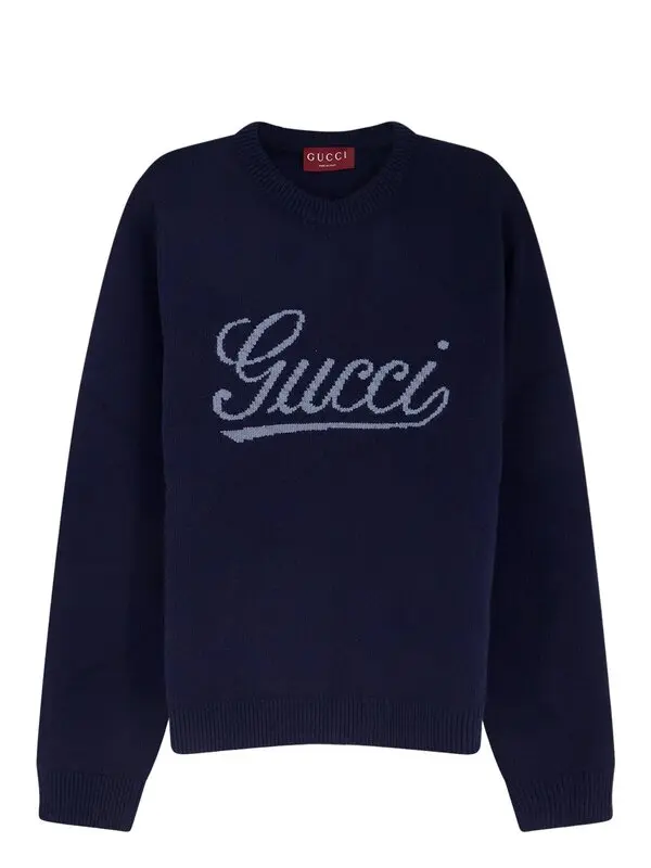 Gucci Wool Sweater With Embroidered Logo - Multicolor