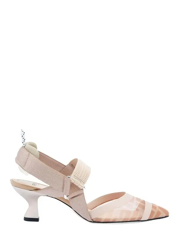 Fendi Colibrì Slingback Pumps In Leather And Mesh - Pink