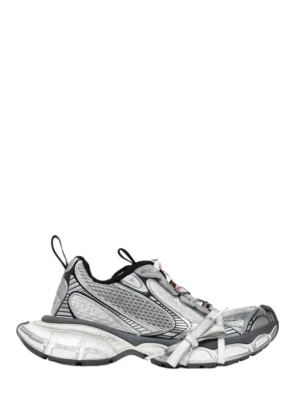 Balenciaga Grey Mesh And Polyurethane Sneakers With Chunky Sole - Gray