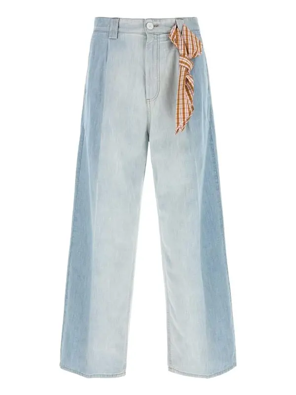 Marni Light Chambray Wide Leg Jeans - Blue