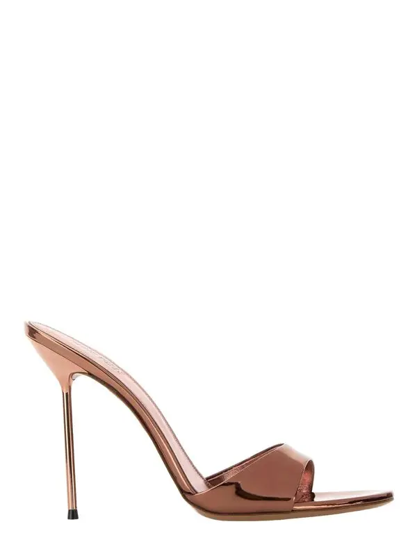Paris Texas Bronze Leather Lidia Mules - Silver