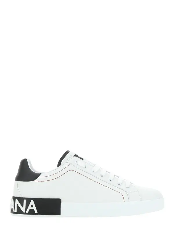 Dolce & Gabbana Nappa Leather Portofino Sneakers - White