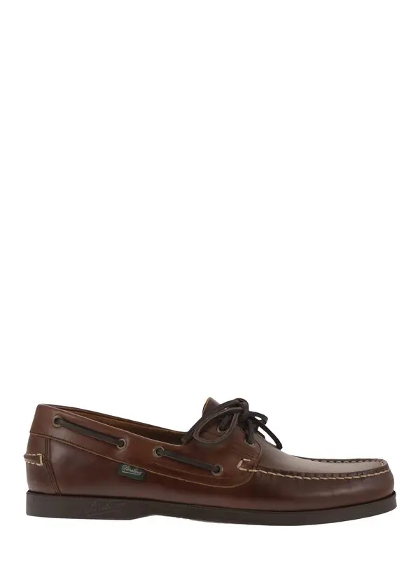 Paraboot Leather Boat Shoes With Laces - Brown