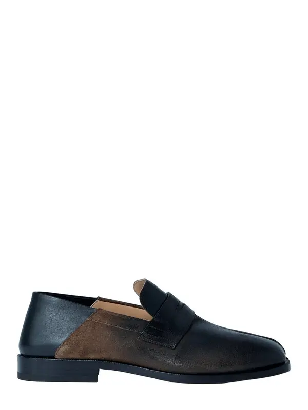 MAISON MARGIELA Tabi Gradient Leather Loafers - Black
