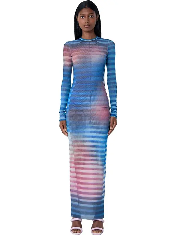 JEAN PAUL GAULTIER Air Mesh Maxi Dress - Blue