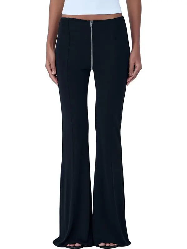 Alexander Wang High-rise Flared Pants With Front Zip - Black