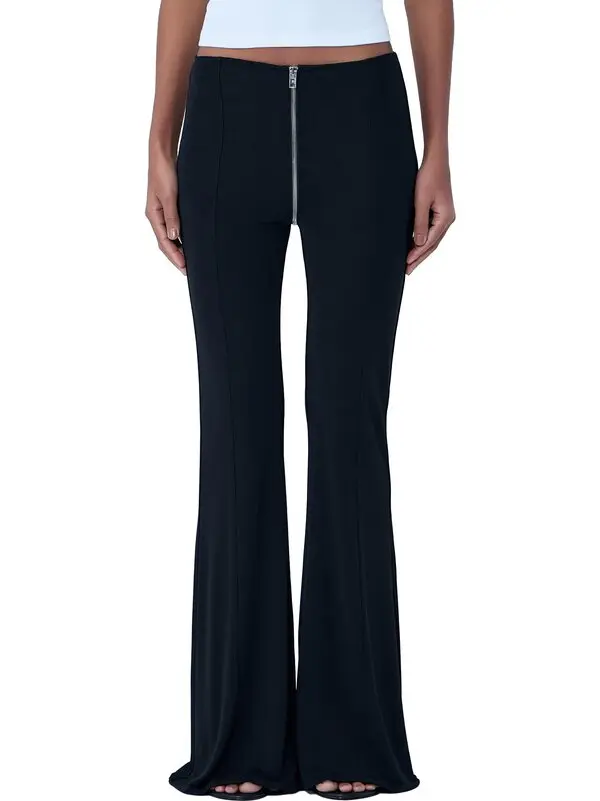 Alexander Wang High-rise Flared Pants With Front Zip - Black