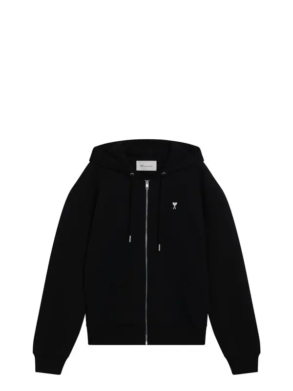 Ami De Coeur Zip-up Sweatshirt - Black