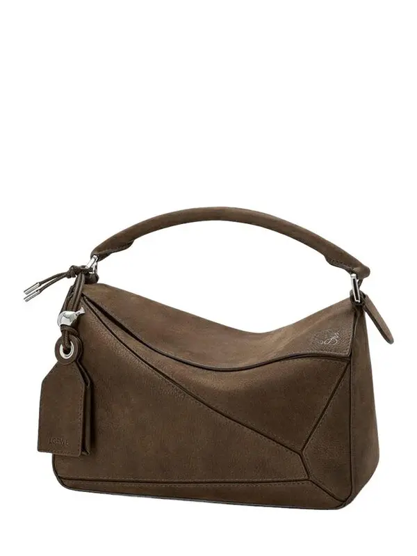 Loewe Puzzle Small Bag In Grained Nubuck Leather - Multicolor