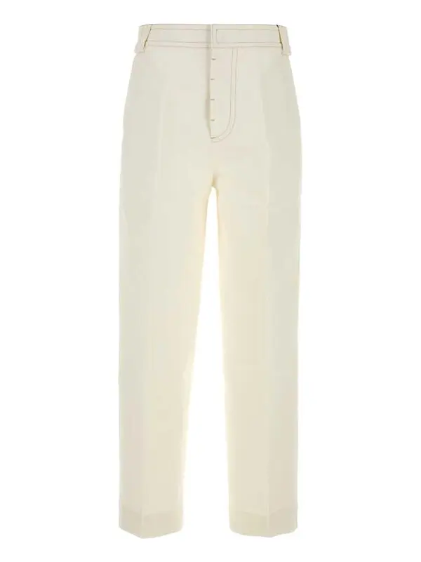 Ami Cotton Baggy Trousers - White