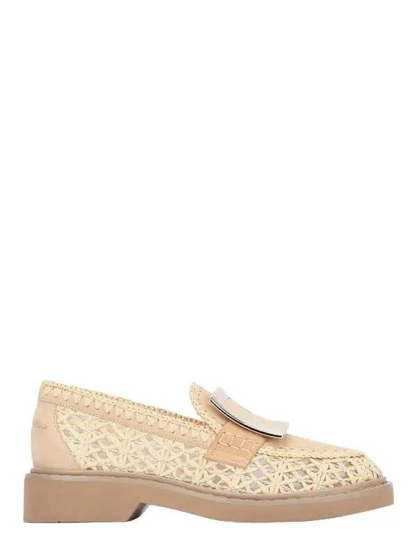 ROGER VIVIER Viv Rangers Raffia Braided Loafers - Multicolor