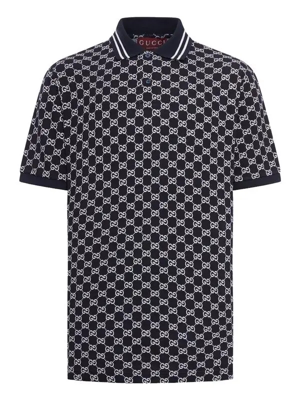 Gucci Gg Jacquard Cotton Piquet Polo - Multicolor