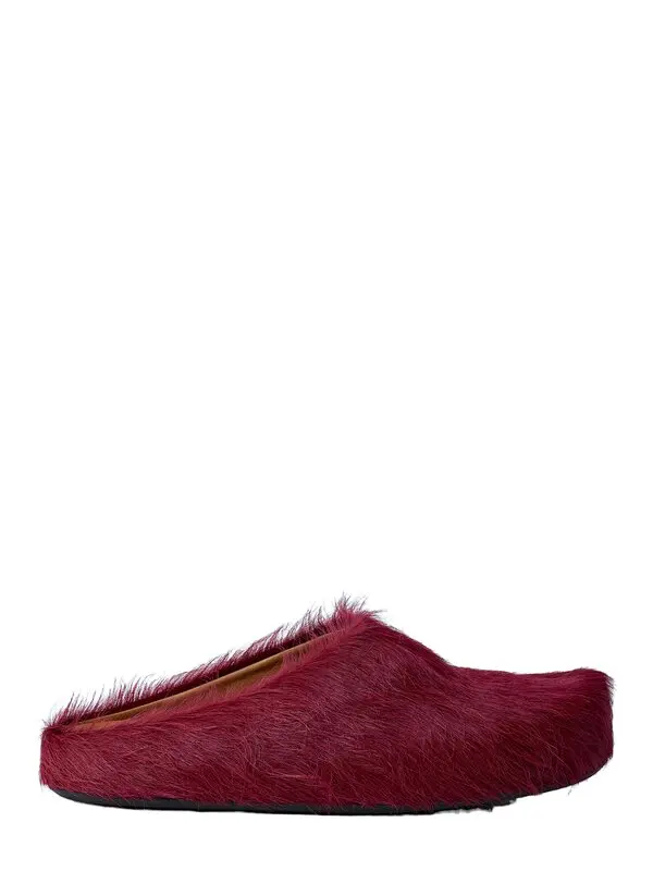 Marni Fussbett Mules In Brushed Leather Fur - Pink