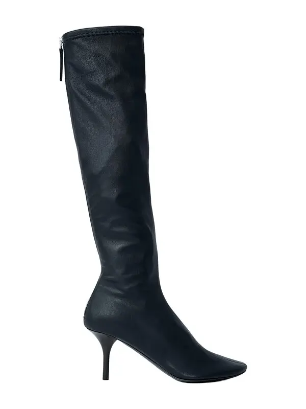 Acne Studios Knee-high Leather Boots With Stiletto Heel - Black