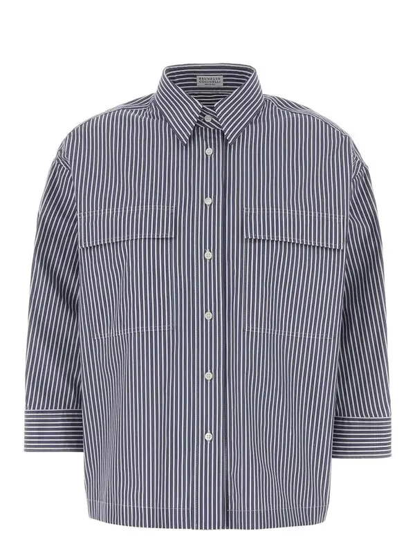 Brunello Cucinelli Embroidered Poplin Shirt - Multicolor