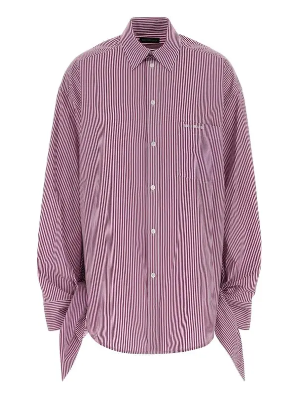 Balenciaga Embroidered Oversize Poplin Shirt - Multicolor