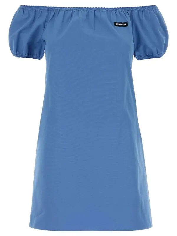 Miu Miu Cerulean Poplin Mini Dress - Blue