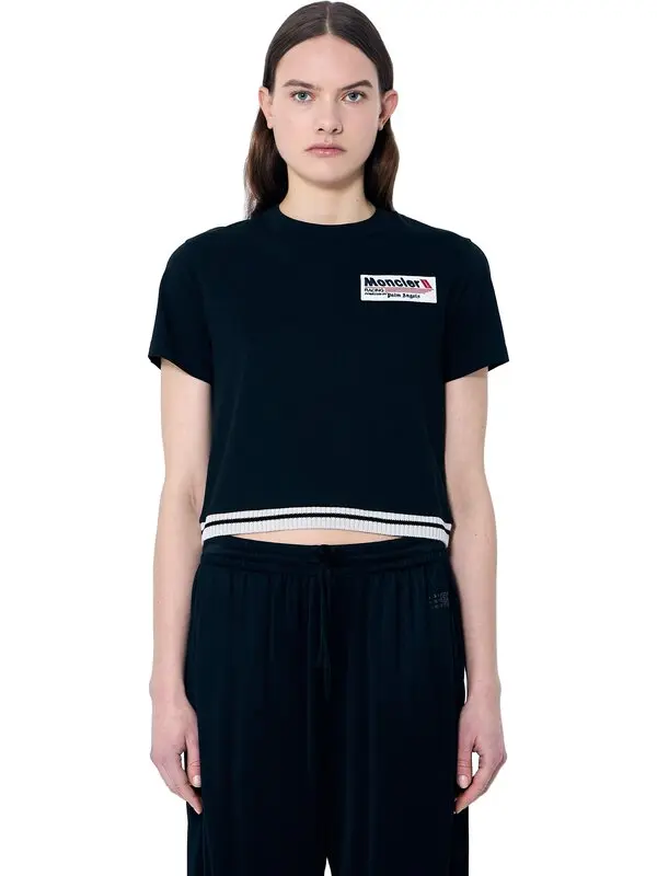 Moncler X Palm Angels Cropped Logo T-shirt - Black