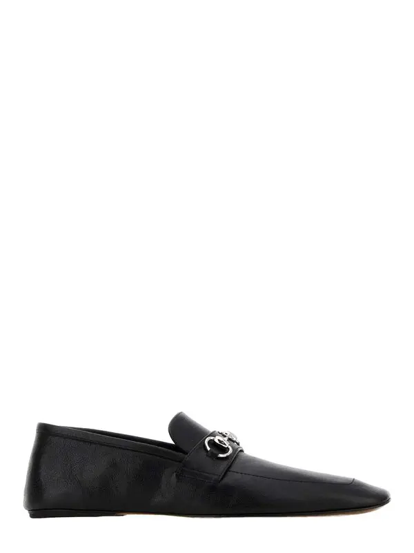 Gucci Calfskin Leather Loafers With Horsebit Detail - Black
