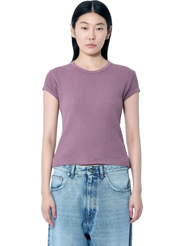 Acne Studios Ribbed Cropped Thermal T-shirt - Purple