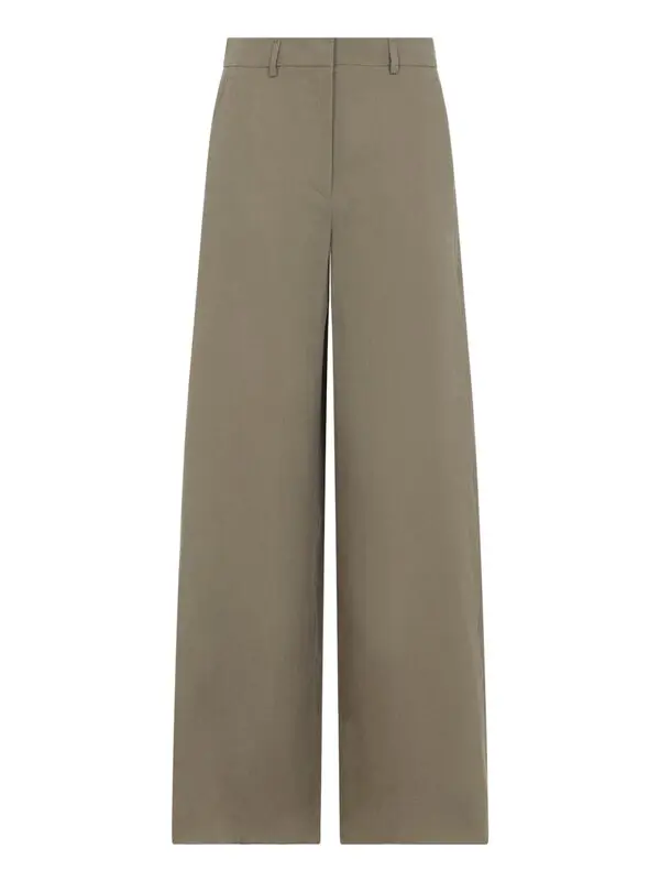 Giorgio Armani Wide Leg Linen Trousers - Green