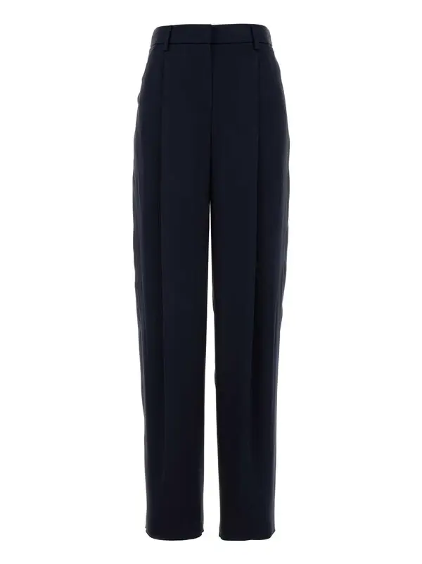 Giorgio Armani Wide-leg Satin Pants - Blue
