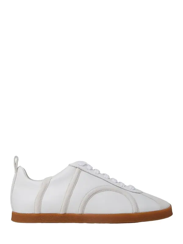TOTEME Logo Sneakers In Smooth Grain Leather - White