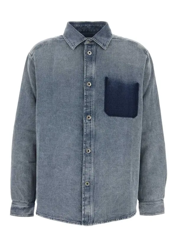 Loewe Denim Cotton Blend Oversize Shirt - Blue
