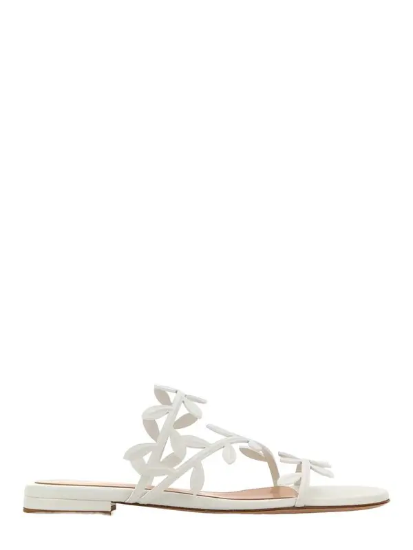 GIANVITO ROSSI Nappa Leather Flavia Slippers - White