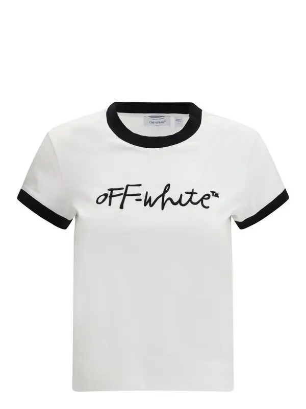 Off-White Script Logo Cotton T-shirt - White