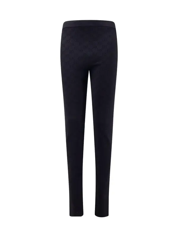 Gucci Viscose Blend Leggings With All-over Gg Motif - Black