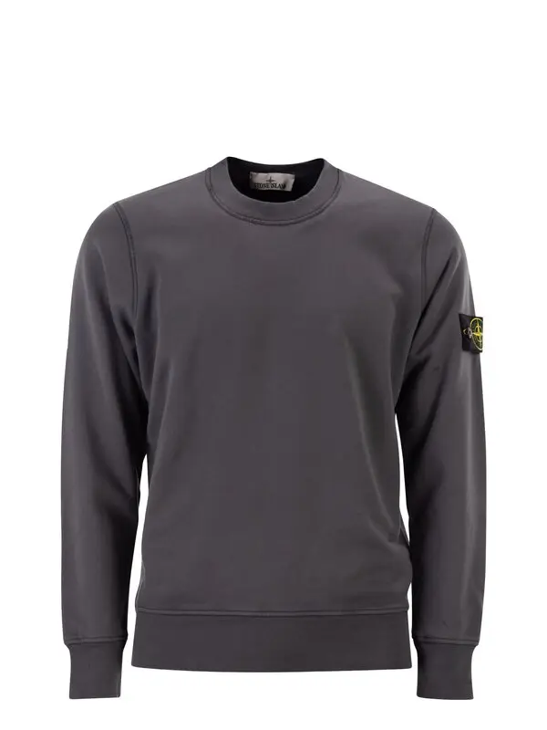 Stone Island Regular Fit Crew Neck Sweatshirt With Raglan Sleeves - Gray